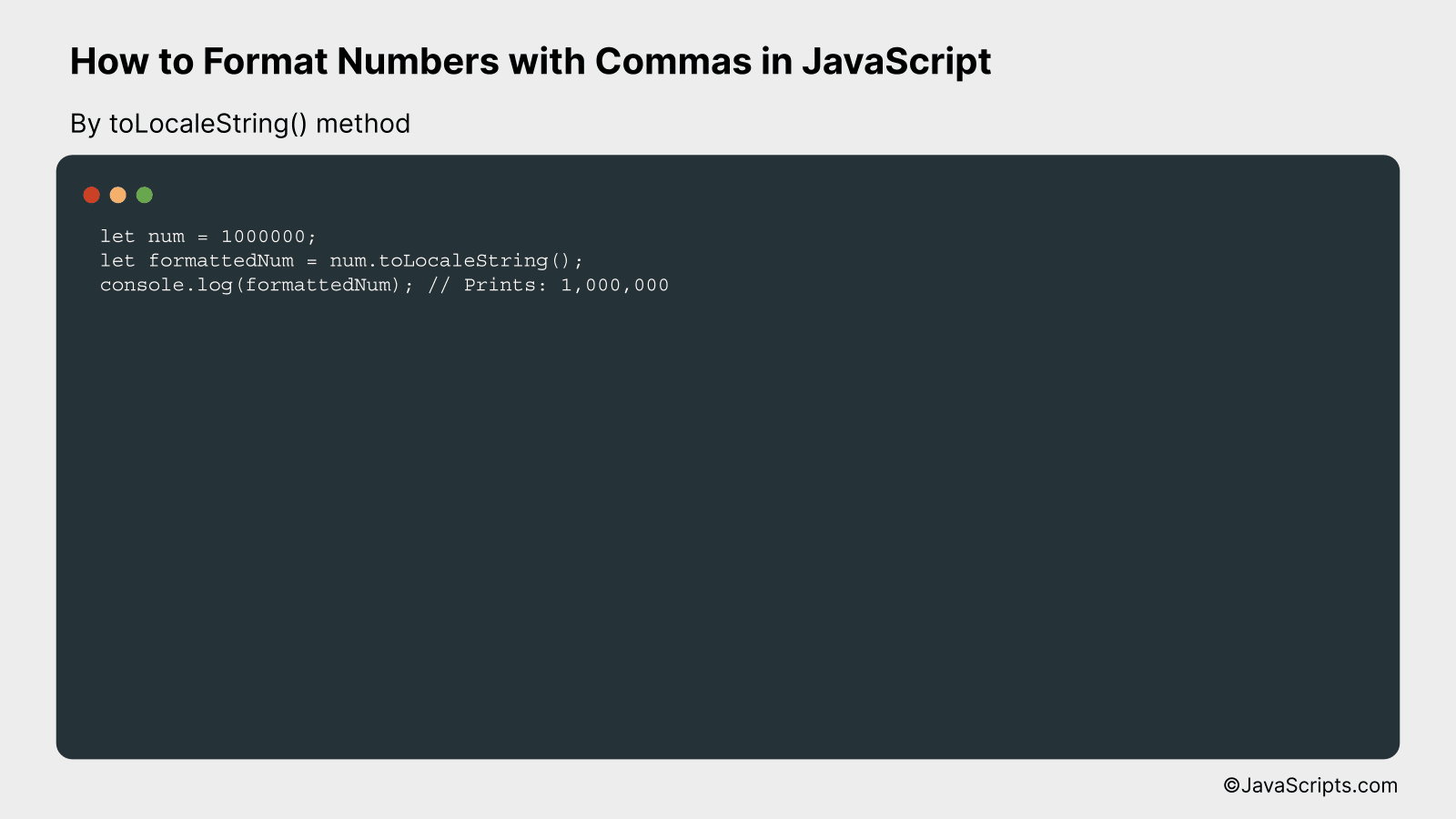  How To Format Numbers With Commas In JavaScript 